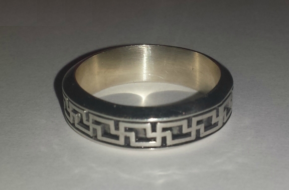 14K Gold SS Engagement Ring German WW2 Nazi Swastika Wedding Band ...